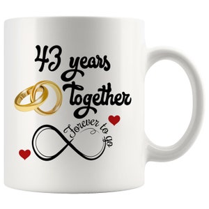 43rd Wedding Anniversary Gift for Him and Her, Married for 43 Years ...