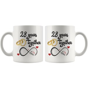 28th Wedding Anniversary Gift for Him and Her, 28th Anniversary Mug for ...