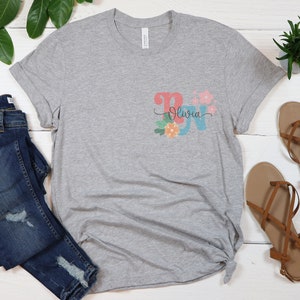 Personalized RN Shirt With Name, Custom RN Shirt, Floral Rn Tees, Gift ...