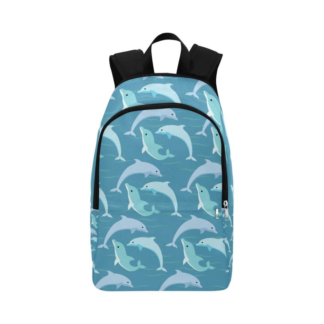Big Dolphin Backpack, Dolphin Lover Kid's Backpack, Dolphin Zipper Pull ...