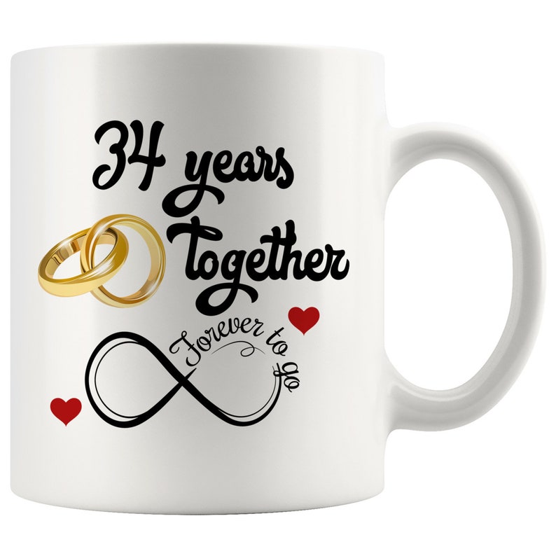 34th Wedding Anniversary Gift for Him and Her, Married for 34 Years ...