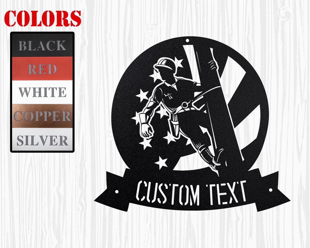 Personalized Lineman Name Metal Sign Gift for Dad, Wall Decor Linemen ...