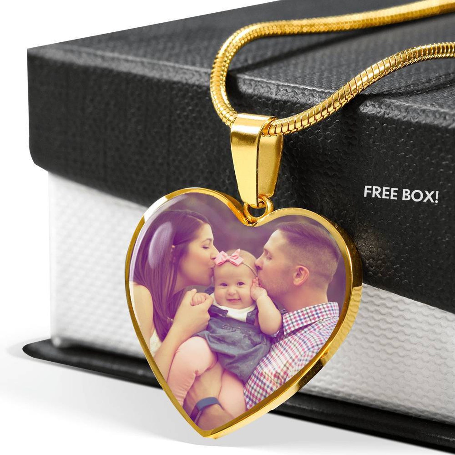 Personalized Family Custom Engraved Pendant Necklace, Baby Photo ...