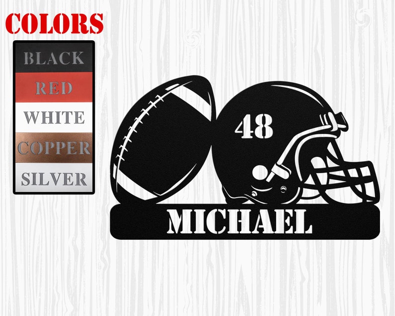 Custom Football Player Name and Number Metal Sign - Etsy