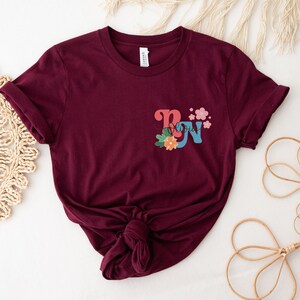Personalized RN Shirt With Name, Custom RN Shirt, Floral Rn Tees, Gift ...