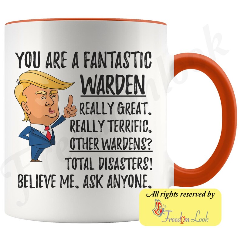 Funny Fantastic Warden Coffee Mug, Warden Trump Gifts, Best Warden ...