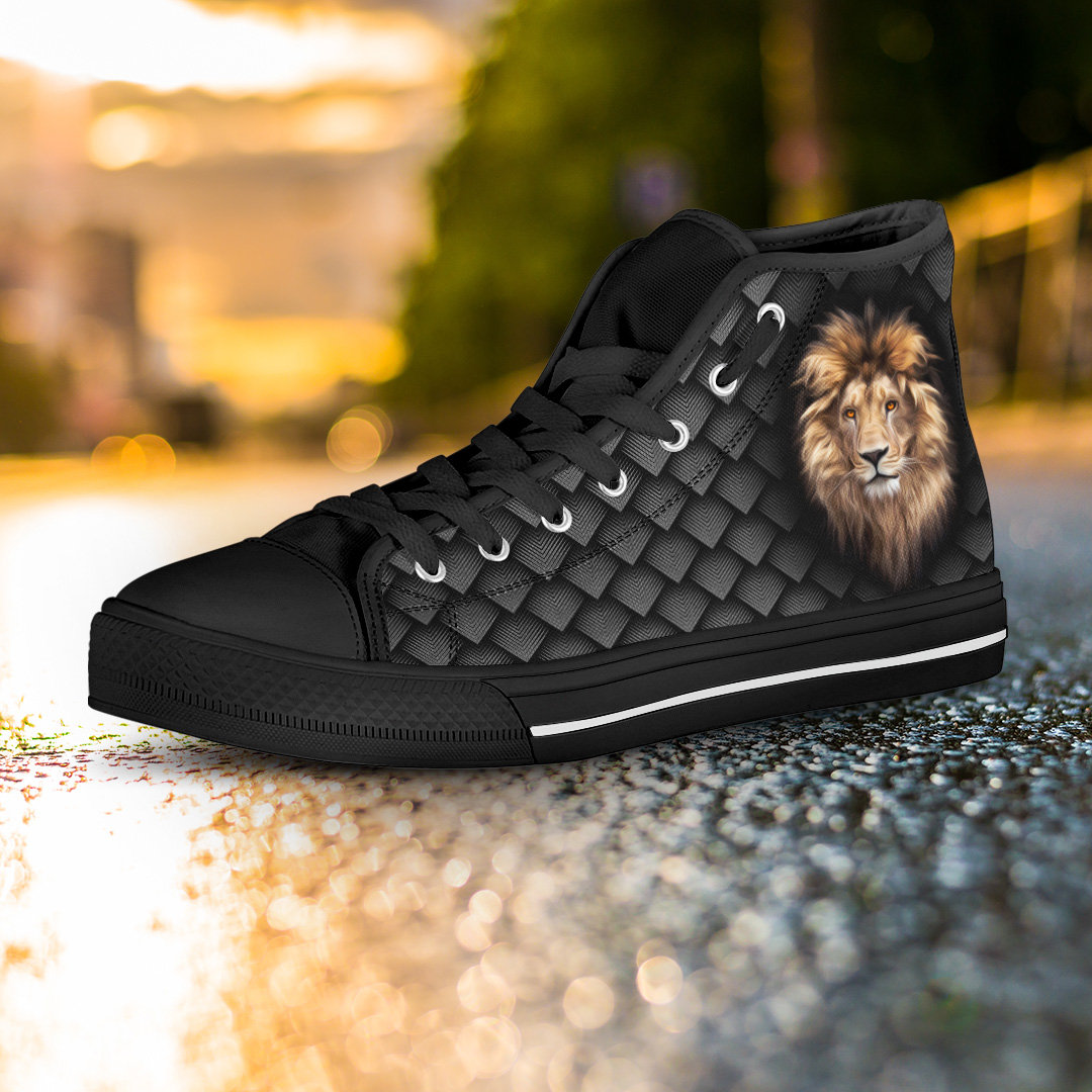 Lion Head Men's and Women's Shoes Lion Shoes Art | Etsy