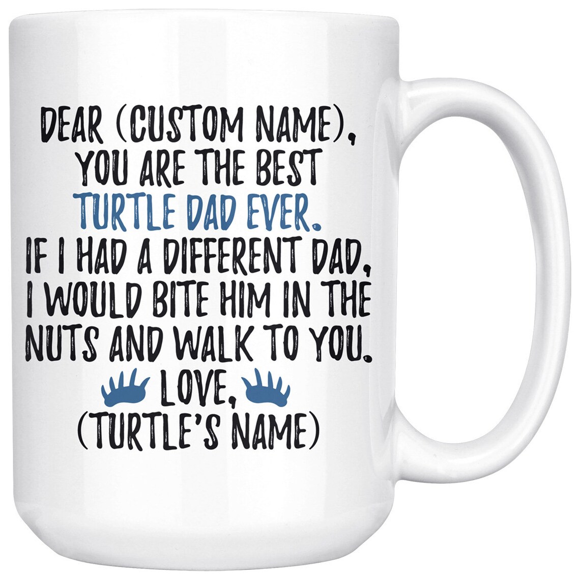 Personalized Turtle Dad Mug Turtle Men Gifts Turtle Daddy | Etsy