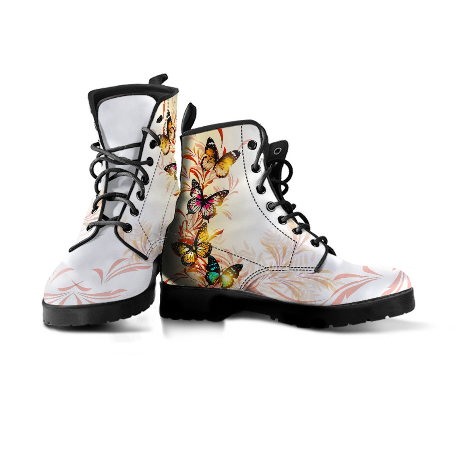 Butterfly Women Boots Booties Butterflies Pattern Boots | Etsy