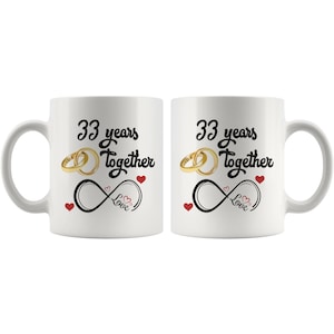 33rd Wedding Anniversary Gift for Him and Her, 33rd Anniversary Mug for ...
