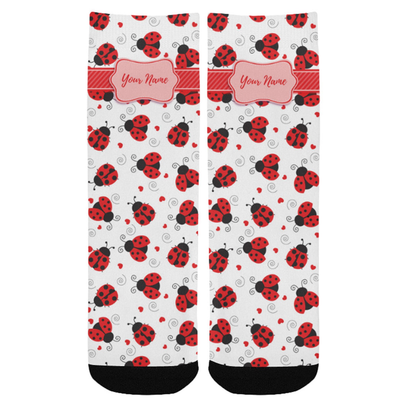 Personalized Cozy Ladybug Patterned Socks Cute Women and | Etsy