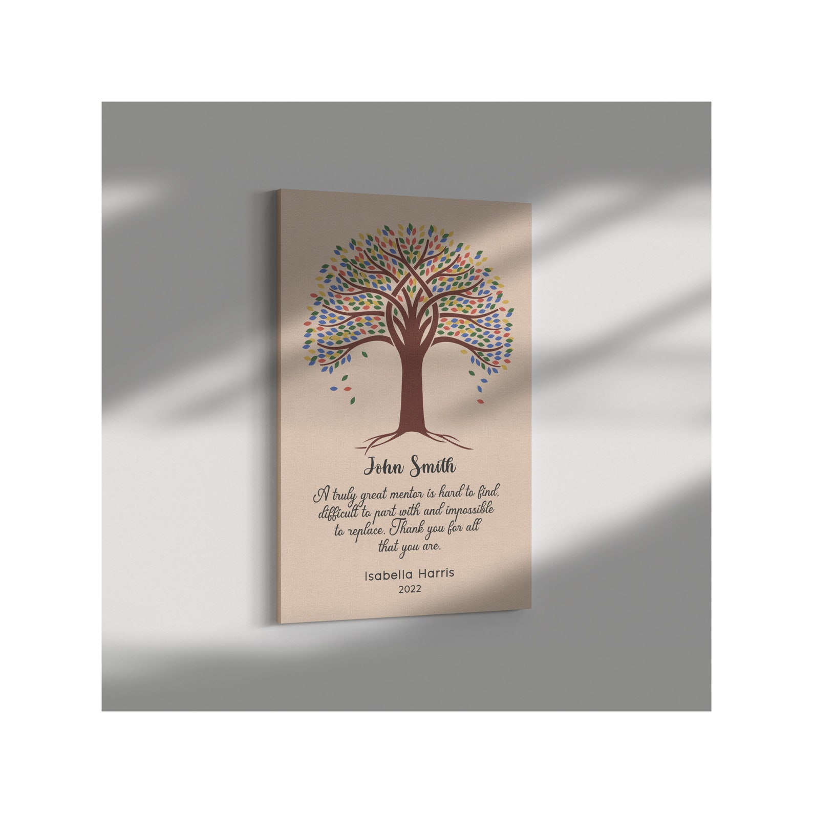 Personalized Mentor Tree of Life Appreciation Message Canvas - Etsy