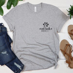 Vet Tech Shirt, Paw Prints Shirt, Veterinary Technician Gift Tee, Vet ...