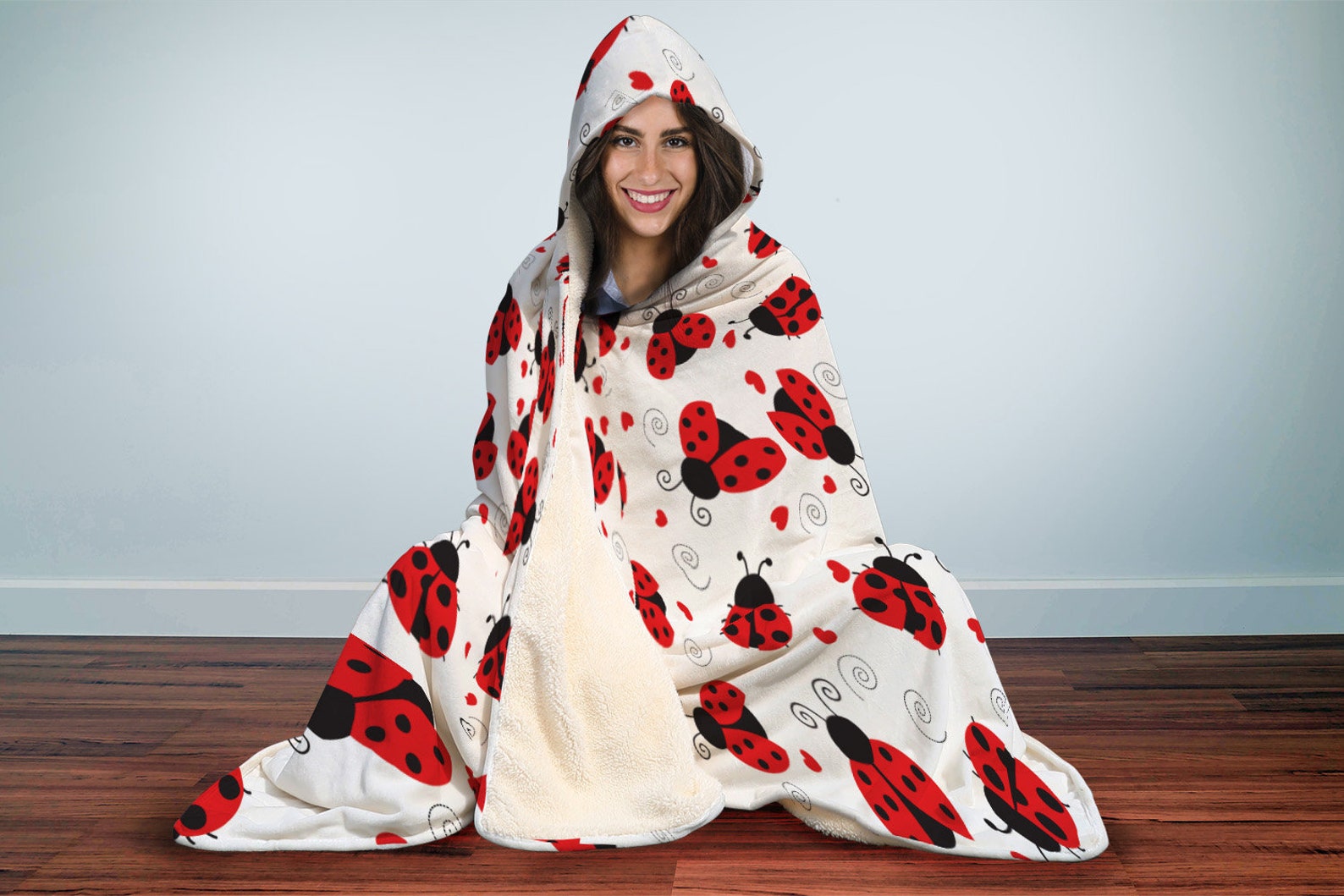 Ladybug Love Hooded Blanket Hooded Ladybug Throw Ladybird - Etsy