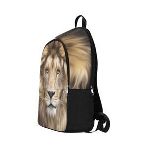 3D Effect Lion Head Backpack, Lion Lover Kid's Backpack, Lion Zipper ...