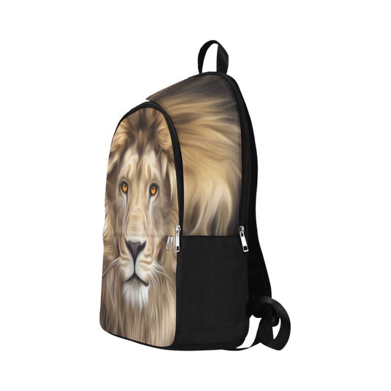 3D Effect Lion Head Backpack, Lion Lover Kid's Backpack, Lion Zipper ...