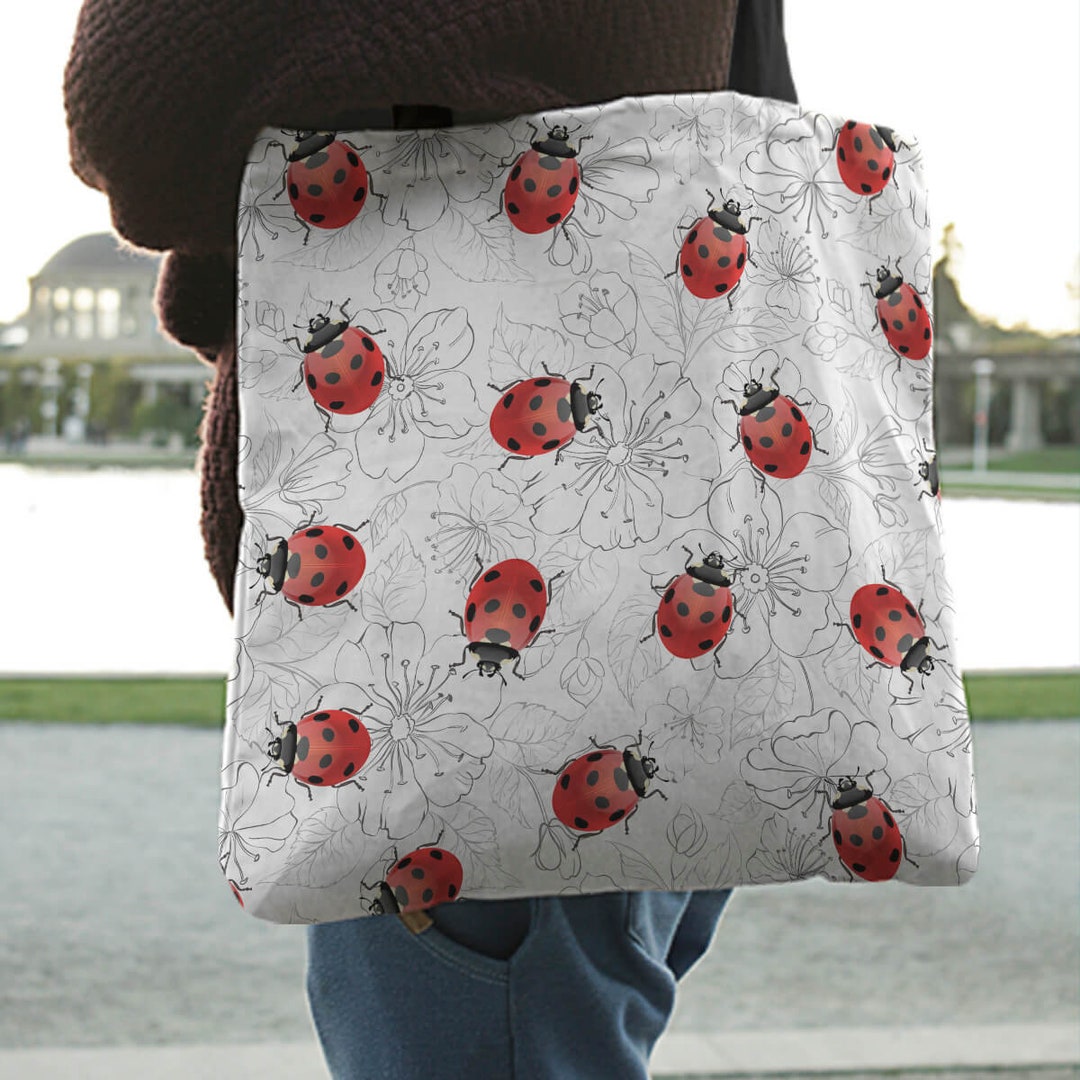 Ladybug Ladybird Book Shopping Market Tote Bag, Lady Bug Lover Gift ...