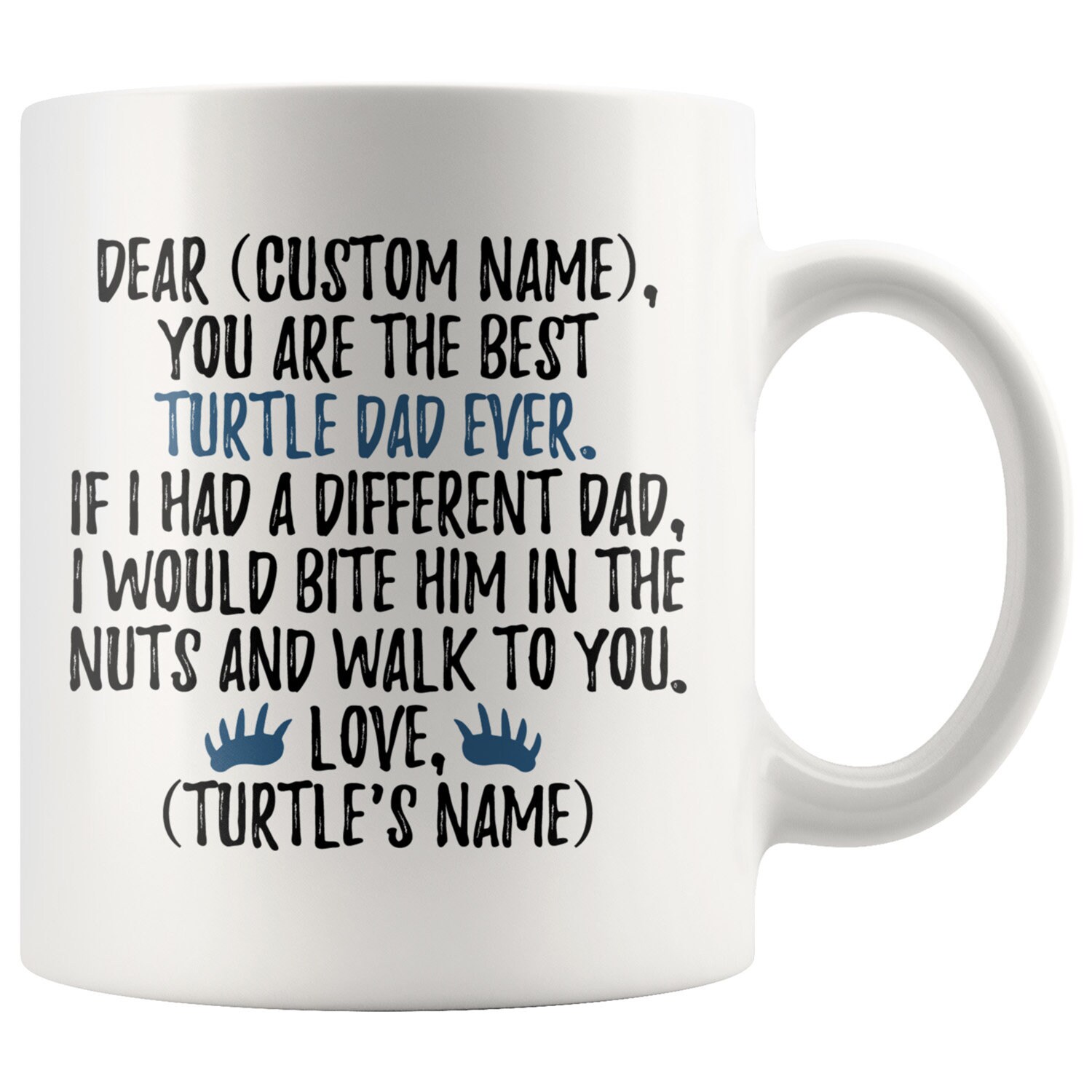 Personalized Turtle Dad Mug Turtle Men Gifts Turtle Daddy | Etsy