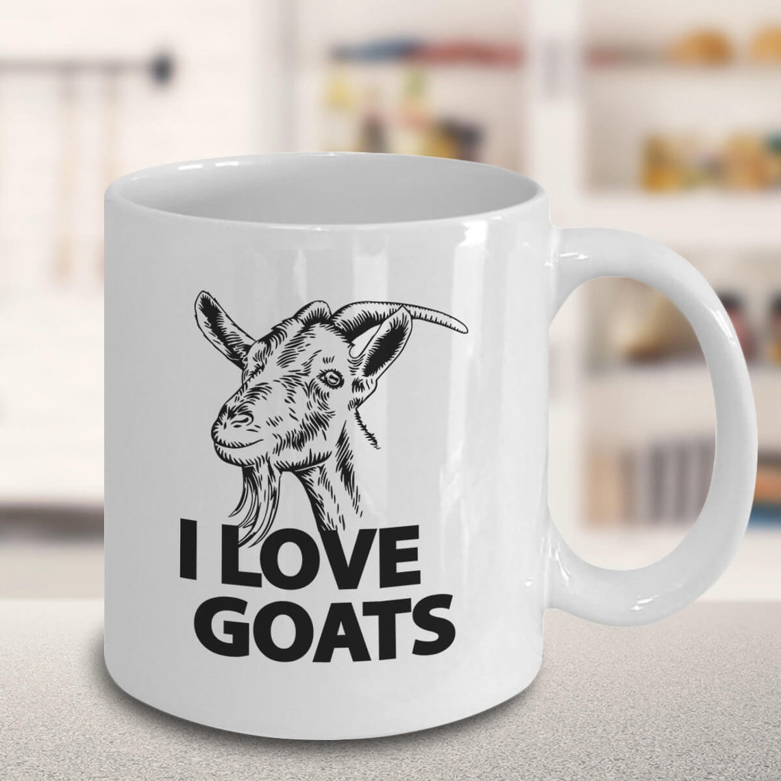 I Love Goats Mug Goat Head Coffee Cup Unique Goat Farmer | Etsy