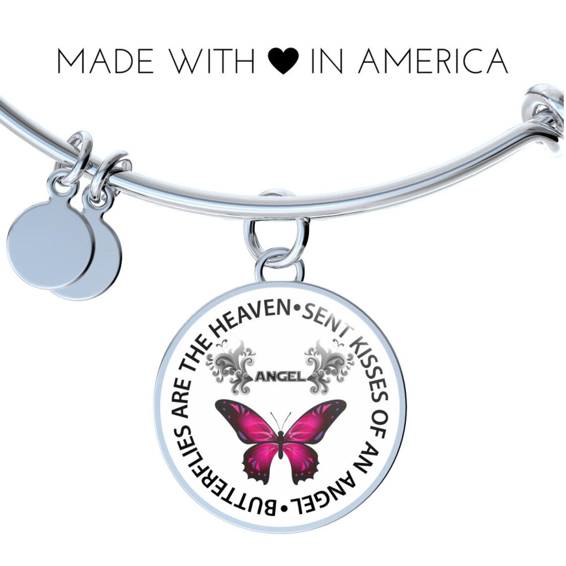 Gold and Silver Butterfly Bangle Popular Heaven Sent Kisses Angel ...