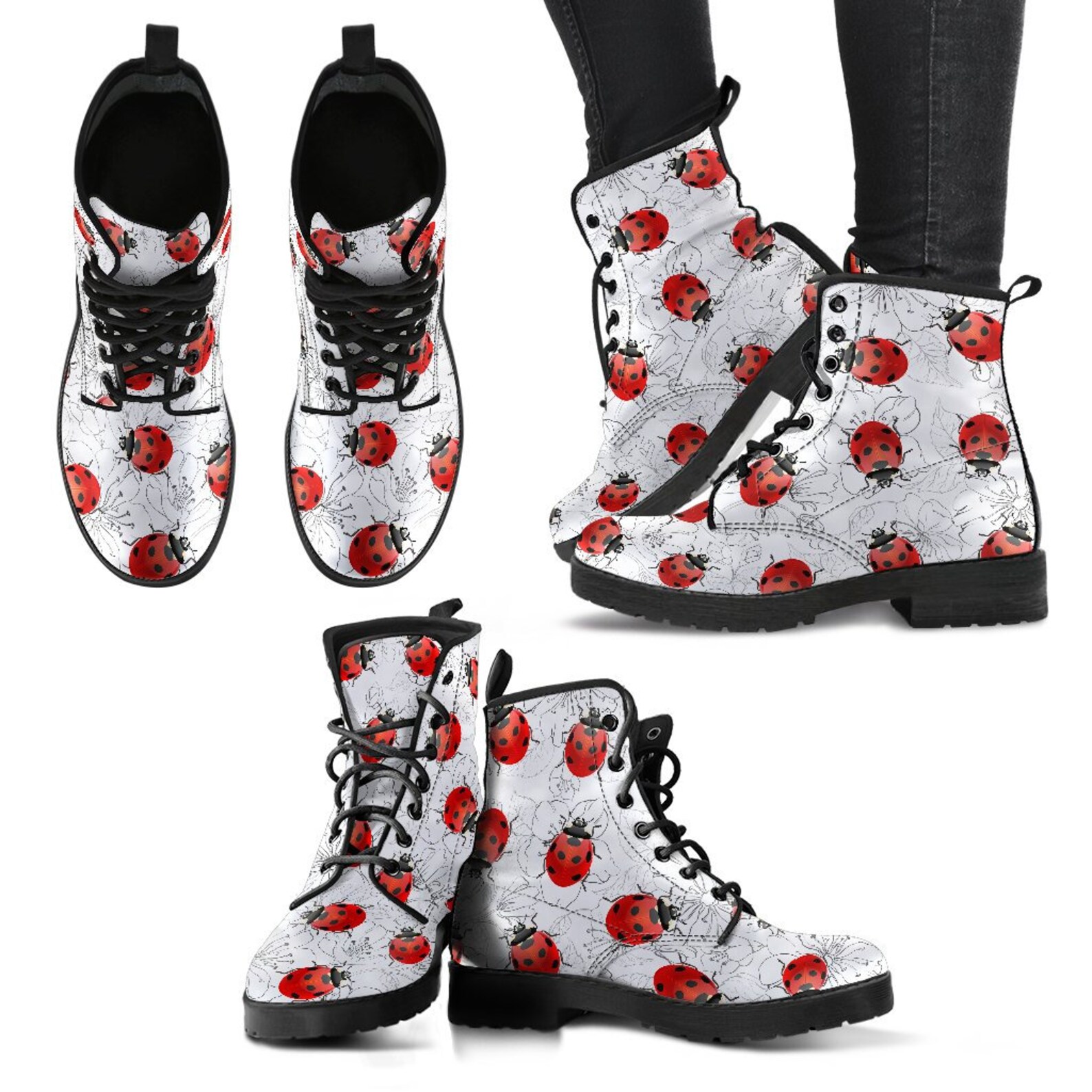 Ladybug Women Boots Booties Red Ladybird Boots Ladybug Shoes - Etsy
