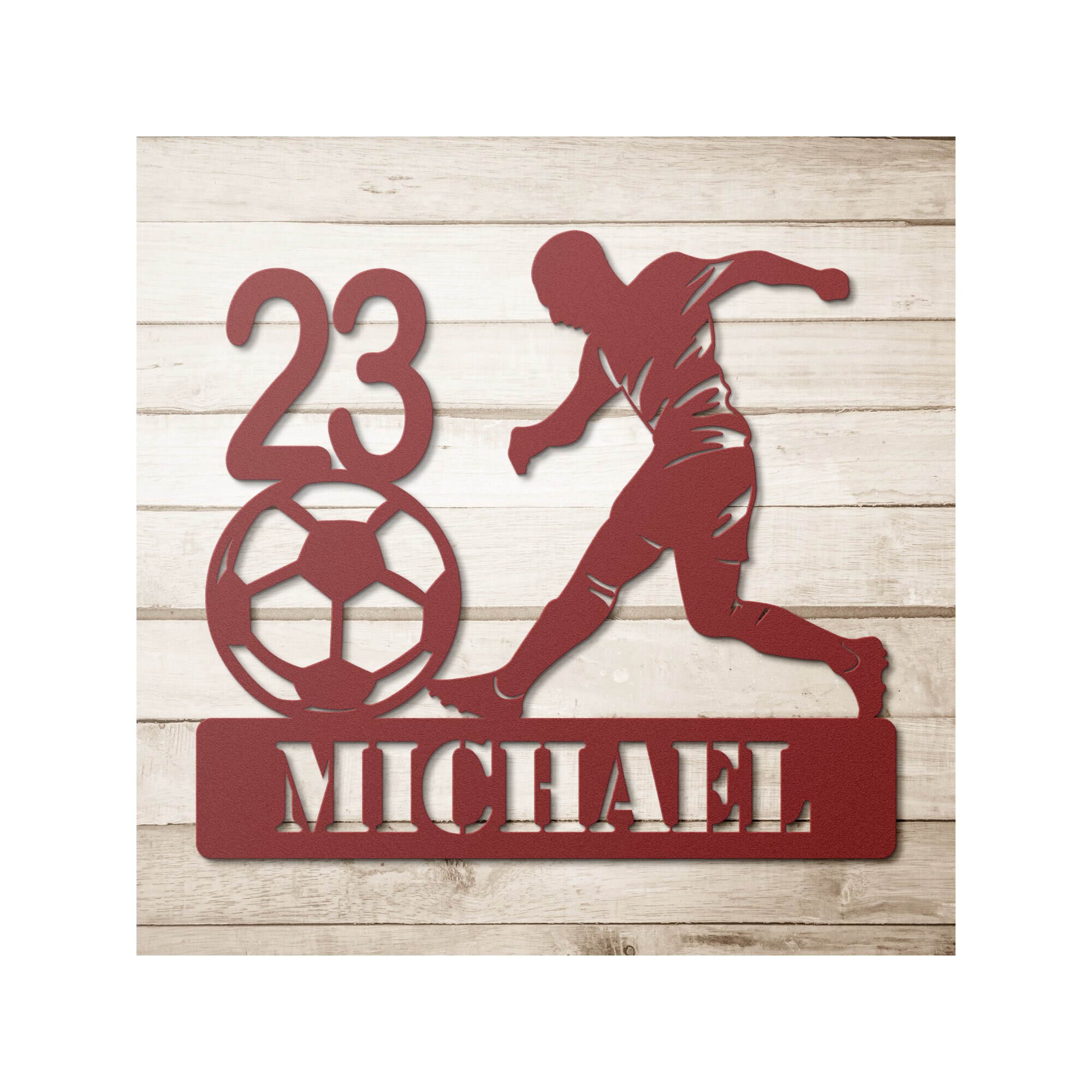 Personalized Soccer Football Metal Wall Sign, Custom Soccer Player Name ...