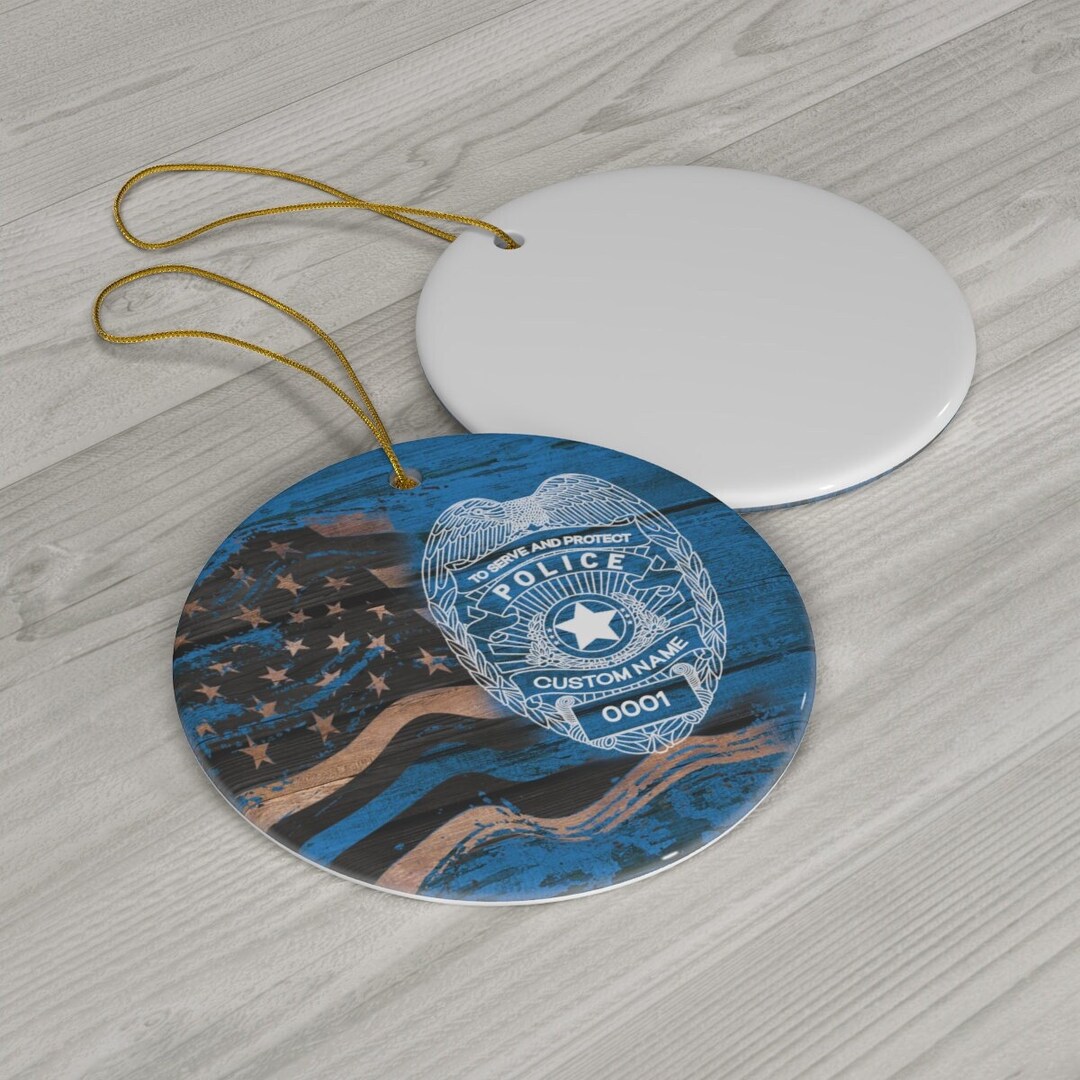 Personalized To Serve And Protect Police Ornament Custom T For Policeman Police