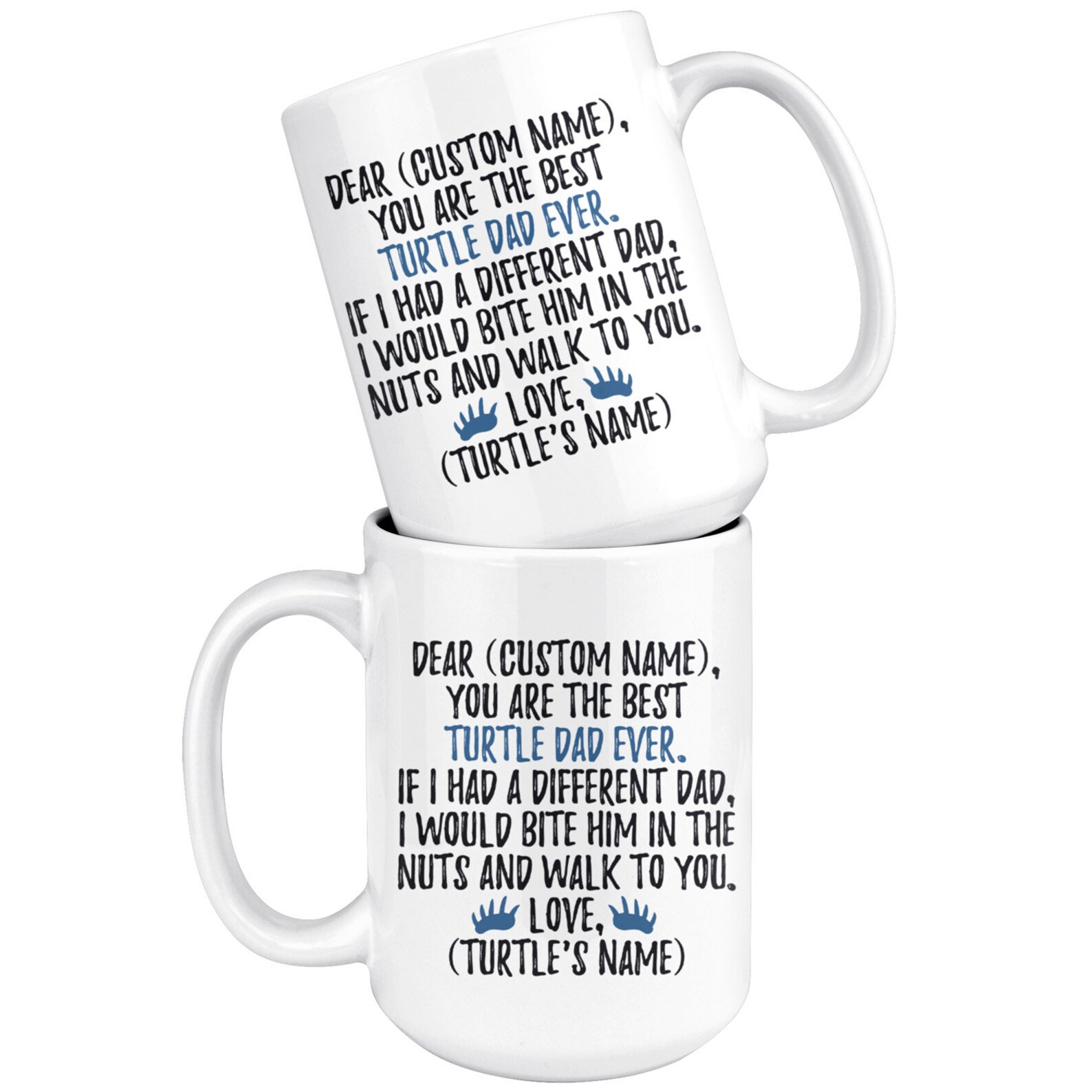 Personalized Turtle Dad Mug Turtle Men Gifts Turtle Daddy | Etsy