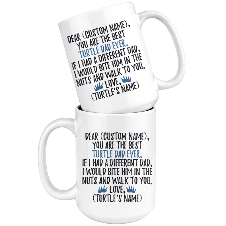 Personalized Turtle Dad Mug Turtle Men Gifts Turtle Daddy | Etsy