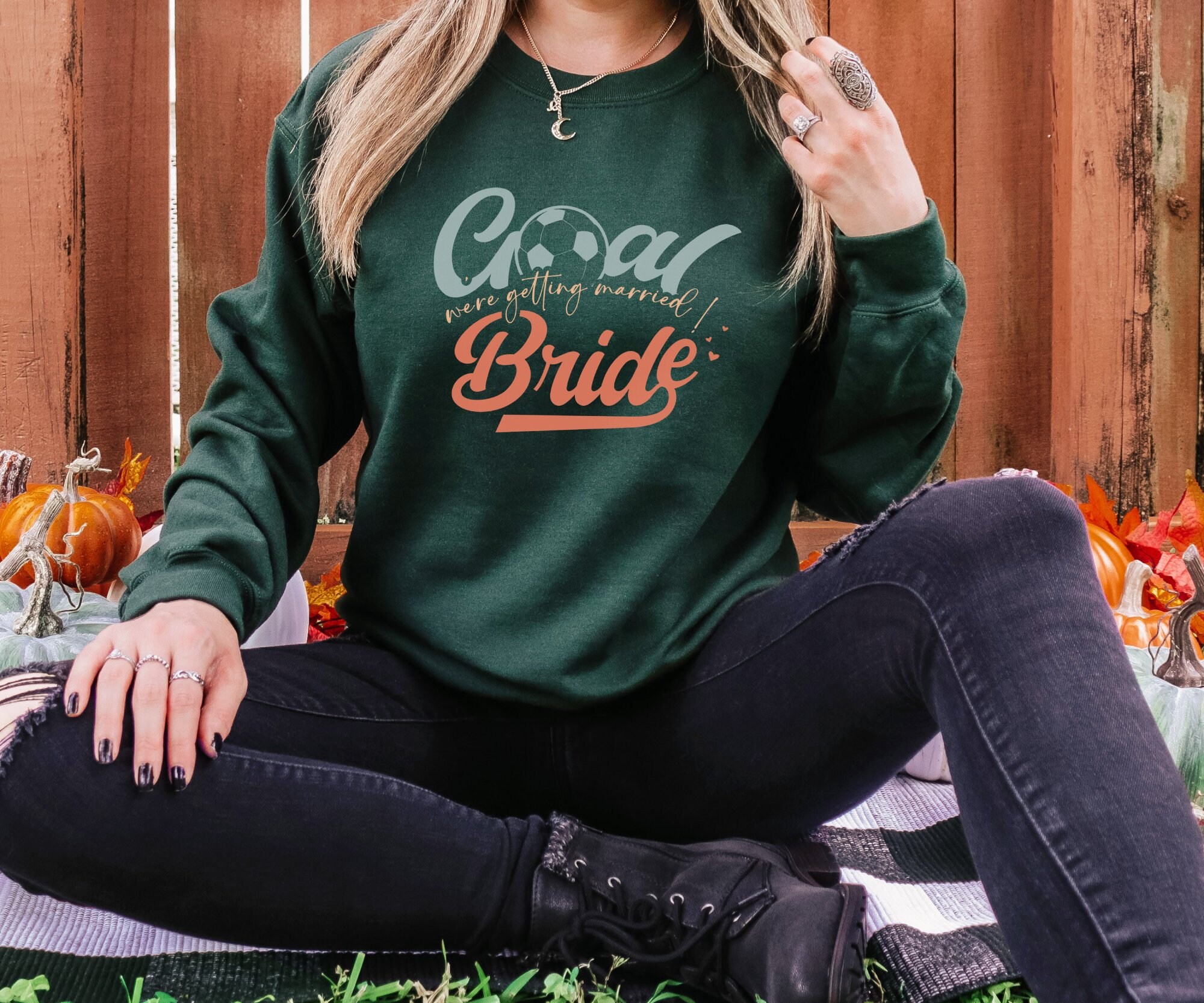 Bride & Groom Couple Soccer Player Matching Sweatshirt, Future Wife ...