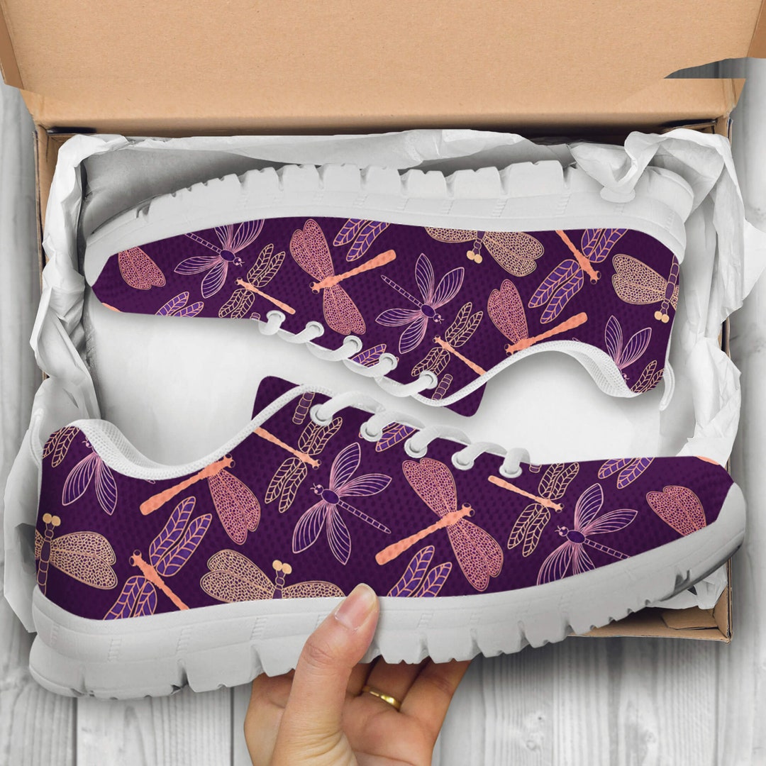 Dragonfly Women's and Children's Sneakers, Dragonflies Shoes Art, White ...