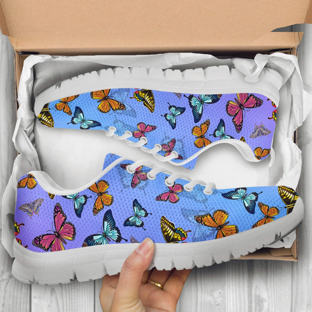 Colorful Butterfly Shoes Art, Footwear Butterflies, Women's Shoes ...