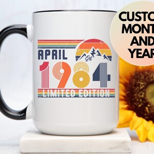40th Birthday Retro Coffee Mug, Born in 1984 Customized Birthday Gift ...
