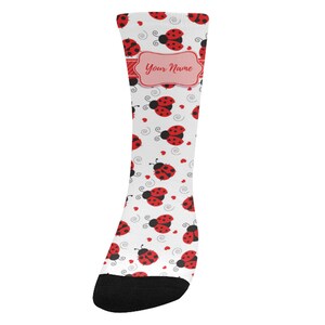 Personalized Cozy Ladybug Patterned Socks, Cute Women and Girls ...