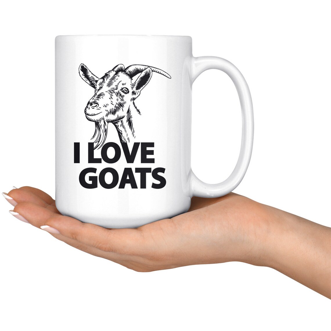 I Love Goats Mug, Goat Head Coffee Cup, Unique Goat Farmer Gift Ideas ...