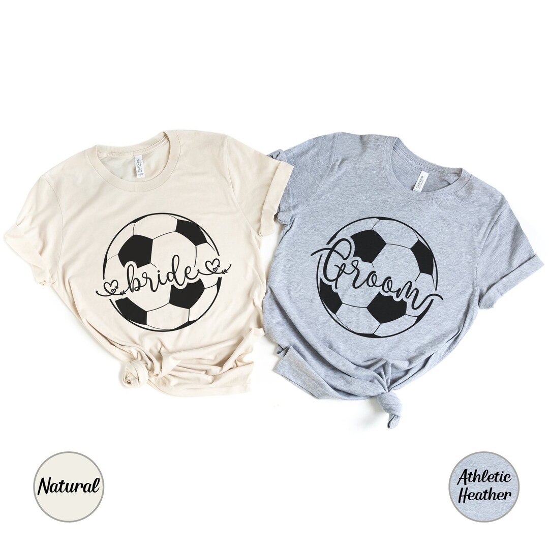 Soccer Player Bride & Groom Couple Matching Shirt, Future Wife Husband ...