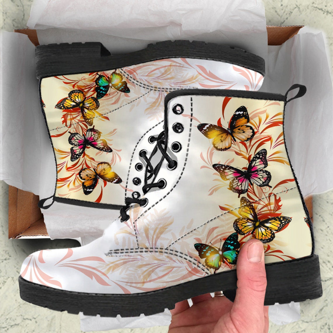 Butterfly Women Boots Booties Butterflies Pattern Boots - Etsy