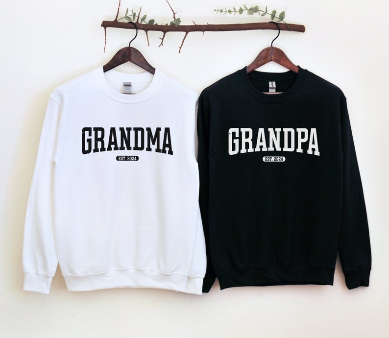 Customized Grandma & Grandpa Matching Sweatshirt, Est 2025 Tees for ...