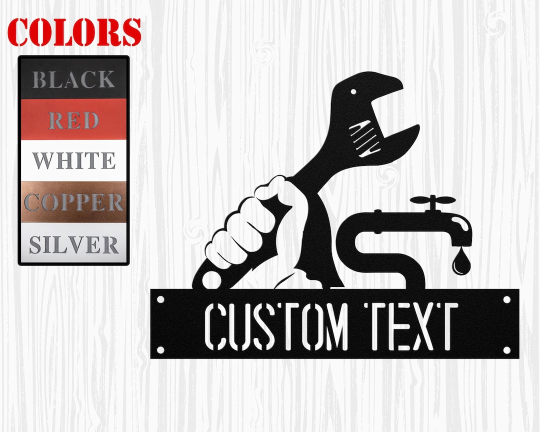 Personalized Plumber Metal Wall Art, Custom Plumber Name Sign, Plumbing ...