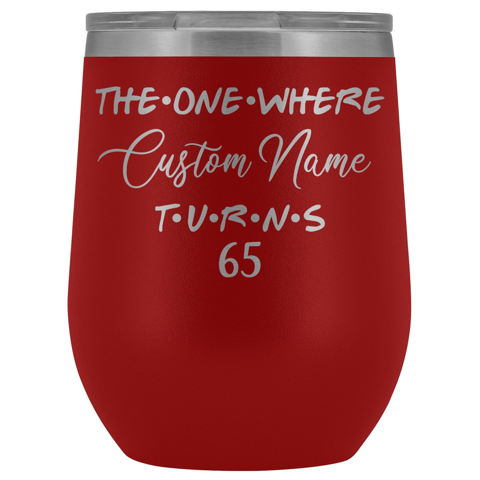 Personalized 65th Birthday Wine Tumbler Happy 65th Birthday | Etsy