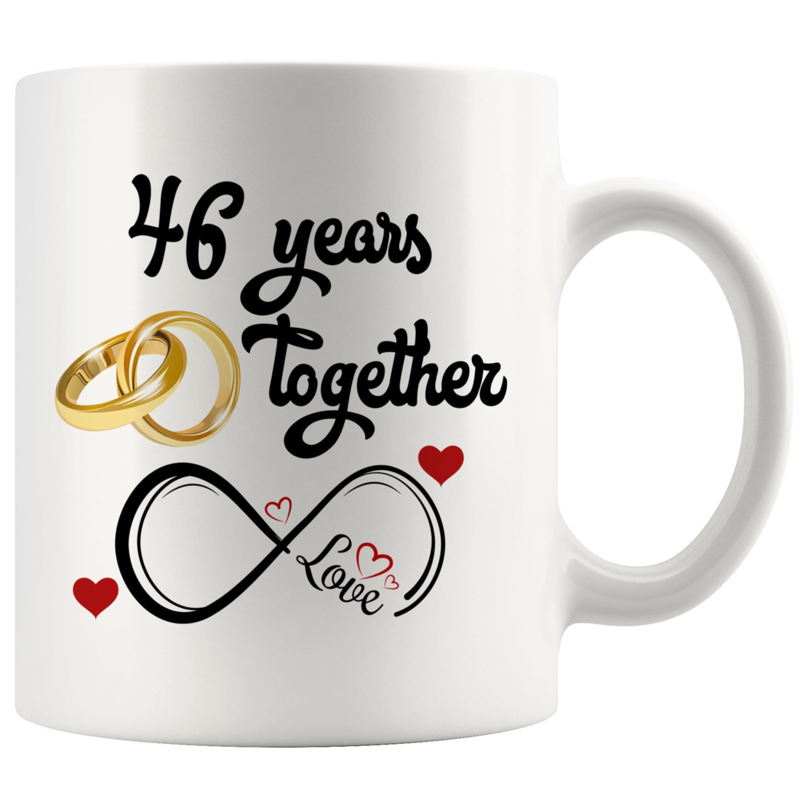 46th Wedding Anniversary Gift for Him and Her, 46th Anniversary Mug for ...