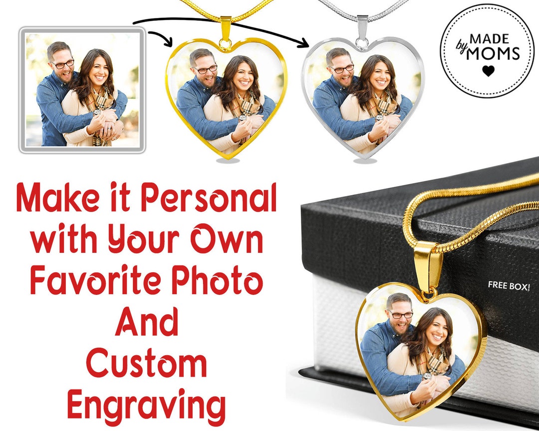 Personalized Custom Engraved Photo Pendant Necklace, Personal Photo ...