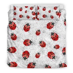 Realistic Ladybug Pattern Bedding Duvet Cover for Kids and Adults ...