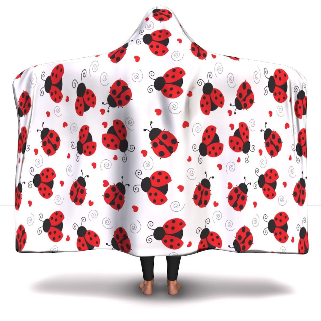 Ladybug Love Hooded Blanket, Hooded Ladybug Throw, Ladybird Lover ...