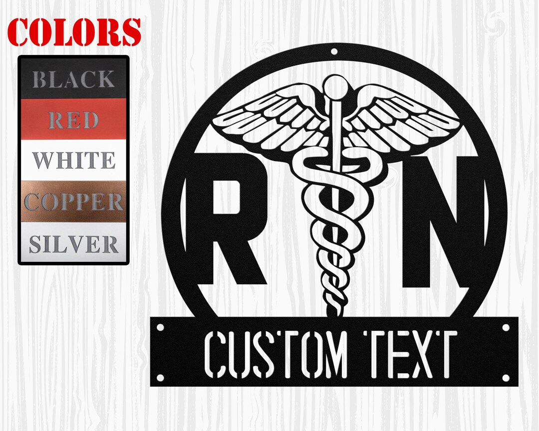 Personalized Registered Nurse Metal Wall Sign, Medical Nurse Metal Art ...