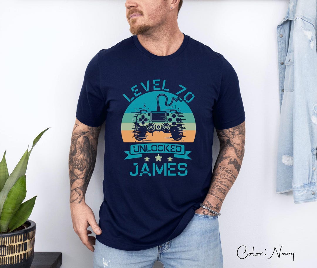 Personalized Level 70 Unlocked Comfort Colors T-shirt, Custom Gamer ...