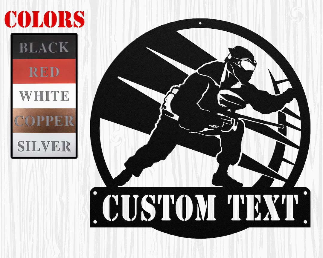 Custom Paintball Monogram Metal Sign, Paintball Player Name Sign ...