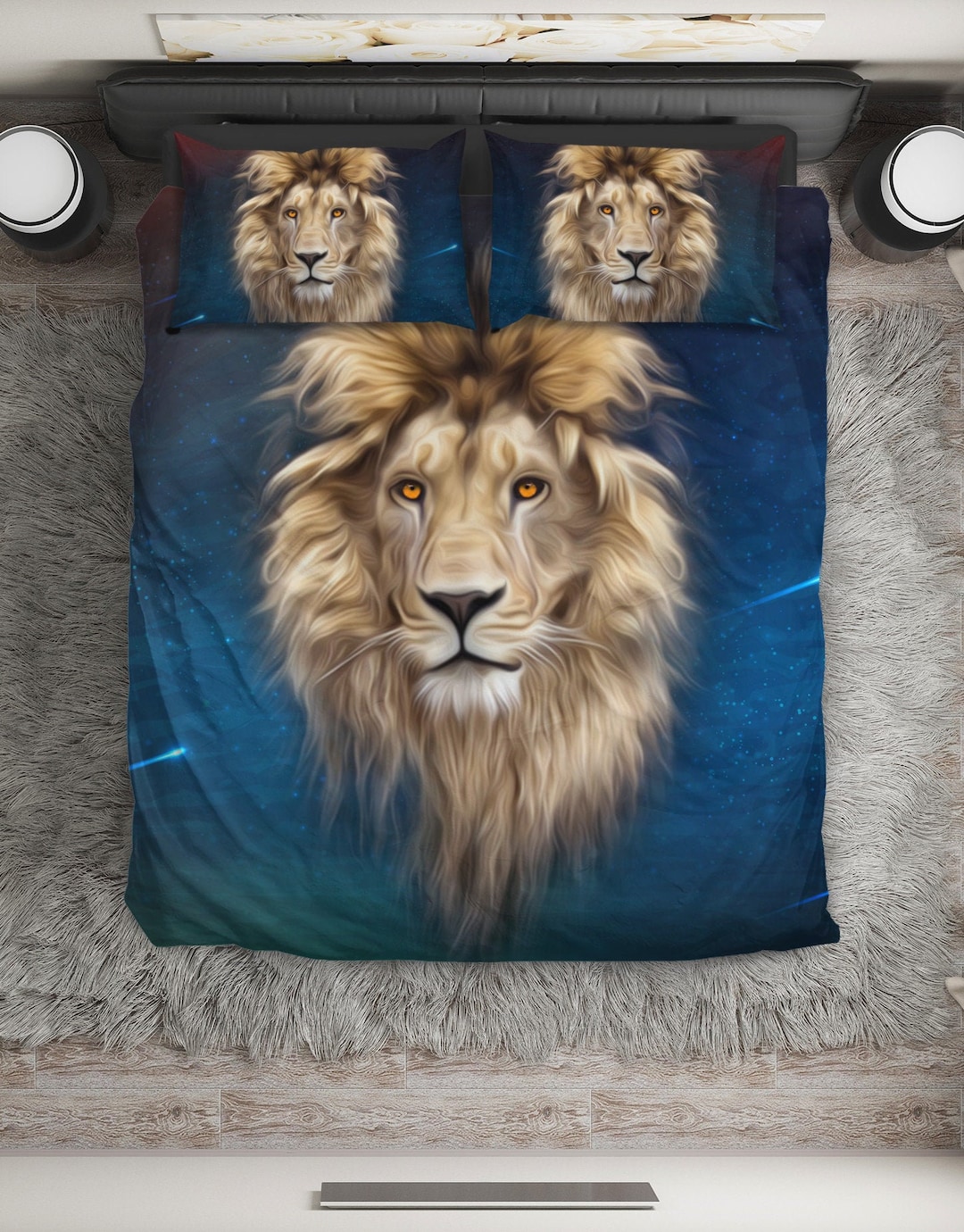 Lion Head Bedding Duvet Cover for Kids and Adults, Lion Lover Gift Idea ...