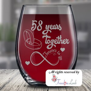 58th Wedding Anniversary Gift for Him and Her Married for 58 Years 58th ...