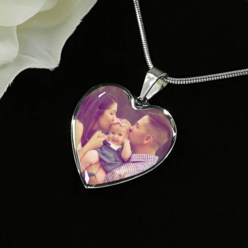 Personalized Family Custom Engraved Pendant Necklace, Baby Photo ...